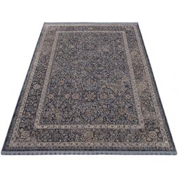 OCI DIE TEPPICHMARKE Teppich &raquo;SOLIST TABI&laquo; rechteckig 7 mm H&ouml;he Kurzflor, kurze Fransen, Wohnzimmer blau Polyester B : 140cm 1 Stk., 7mm, L: 200cm