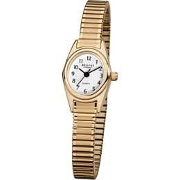 Regent Uhren Regent Damen Quarzuhr Armbanduhr, Damenuhr, Zugband, Flexband, Edelstahlarmband gold Einheitsgr&ouml;&szlig;e