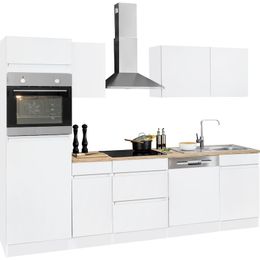 Optifit K&uuml;chenzeile &raquo;Roth&laquo; Breite 270 cm, wahlweise mit E-Ger&auml;ten, mit Push-to-Open-Funktion wei&szlig; B/H/T: 270cm x 206,8cm x 60cm, ohne E-Ger&auml;te