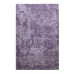 Teppich &raquo;Pisa&laquo; rund 25 mm H&ouml;he Hochflor, Microfaser, uni, weich, Shaggy, Wohnzimmer, Schlafzimmer lila Polyester B : 70cm 1 Stk., 25mm, L: 140cm