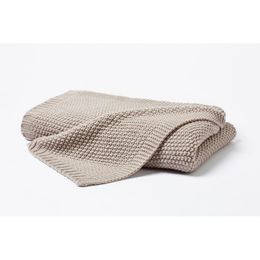 Primera Wohndecke &raquo;Strick&laquo; mit einer hochwertigen Randverarbeitung, Kuscheldecke beige Polyacryl B/L: 130cm x 170cm