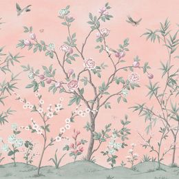 Laura Ashley Vliestapete &raquo;Eglantine - Fototapete&laquo; FSC zertifiziert, mit lebhaftem Druck, 2,8 Meter L&auml;nge rosa Vlies B/L: 3m x 2,8m, Rollen: 1