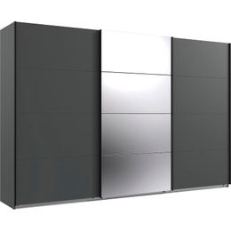 wimex Schwebet&uuml;renschrank &raquo;Norderstedt&laquo; INKLUSIVE 2 Stoffboxen und 2 zus&auml;tzliche Einlegeb&ouml;den, mit Spiegel grau Holzwerkstoff Graphit, B/H/T: 313cm x 210cm 