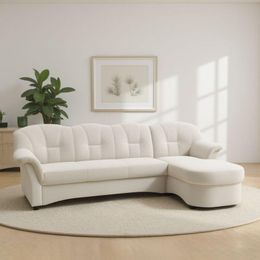 DOMO collection Ecksofa &raquo;FLORES Schlafsofa, 233x142x86 cm, L-Form&laquo; whlw. mit Bettfunktion, whlw. mit Federkern beige 100% Polyester B/H/T: 233cm x 