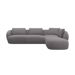 FLEXLUX Ecksofa &raquo;Torino, rund, L-Form, Sofa-Ecke mit Ottomane&laquo; Modernes, organisches Sofa-Design, Kaltschaum, Wellenunterfederung braun B/H/T: 296cm x