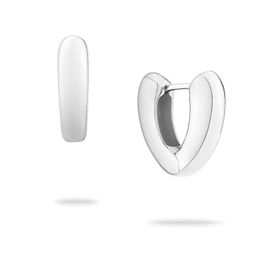 Echtzeit Damen Paar Creolen &raquo;Schmuck Geschenk Edelstahl Ohrringe The Modern Basic&laquo; silber Edelstahl