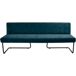 K+w Komfort & Wohnen K+W Komfort & Wohnen Polsterbank in abgerundeter Form, Rundrohrkufe lang gebogen, in Leder oder Stoff blau B/H/T: 202cm x 82cm x 67cm, Flachgewebe H2O