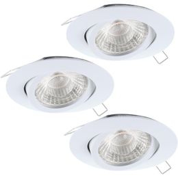 Eglo LED Einbauleuchte &raquo;TEDO1&laquo; GU10 3 Stk. Warmwei&szlig; wei&szlig; 3, &Oslash; 8cm H: 11,5cm, 3 Stk.