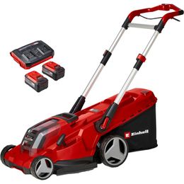 Einhell Akkurasenm&auml;her &raquo;RASARRO 36/42 (2x5,2Ah)&laquo; mit 2x Akku 18V/5,2Ah und 1x Ladeger&auml;t rot 6-stufige zentrale Schnitth&ouml;henverstellung (25-75mm)