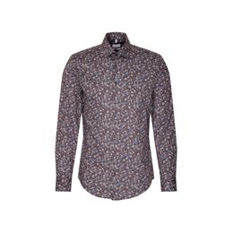 Seidensticker Button Up Shirt 'Smart Essentials' male size M/L Nude / Light blue / Brown