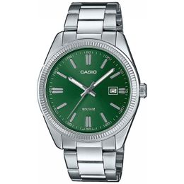 Casio Timeless Collection Herren CASIO TIMELESS COLLECTION Quarzuhr Armbanduhr, Herrenuhr, Damenuhr, Datum, Neo-Display, Edelstahlarmband silber 