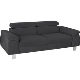 COTTA 3-Sitzer &raquo;Komaris, B: 193 cm&laquo; mit Kopfteilverstellung schwarz Microfaser PRIMABELLE (100% Polyester);Kunstleder SOFTLUX;Feinstruktur (100% 