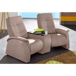 exxpo - sofa fashion 2-Sitzer &raquo;Tivoli, Kinosofa, bequem,&laquo; mit Relaxfunktion, integrierter Tischablage und Stauraumfach beige NaturLeder;Luxus-