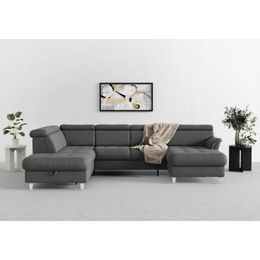 Sit & More sit&more Wohnlandschaft &raquo;Marano U-Form&laquo; inklusive Kopfteilverstellung, optional Schlaffunktion & Bettkasten grau 100% Polyester B/H/T: 304cm x 216cm, 