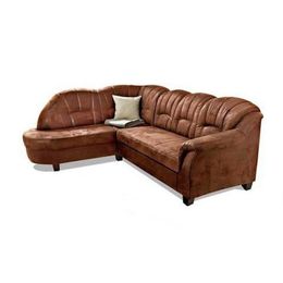 Home Affaire Ecksofa &raquo;Budapest zeitlos & elegant, bequeme Armlehnen, L-Form&laquo; wahlweise mit Bettfunktion, mit Recamiere oder Ottomane braun B/H/T: 