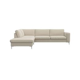 FLEXLUX Ecksofa &raquo;Fiore, super Sitzkomfort durch Kaltschaum im Sitz, L-Form&laquo; breite Armlehnen, F&uuml;&szlig;e Alu wei&szlig; 100% Polyester B/H/T: 273cm x 85cm x 225cm