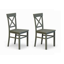OTTO home Esszimmerstuhl &raquo;Tatra&laquo; (Set) 2 Stk.Holzstuhl im 2er, 4er oder 6er-Set, K&uuml;chenstuhl Landhaus grau Massivholz B/H/T: 42cm x 93cm x 50cm, 2 Stk