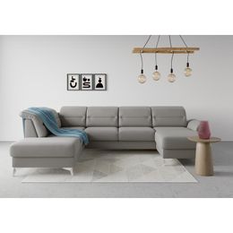 Sit & More sit&more Wohnlandschaft &raquo;Sinatra U-Form&laquo; optional mit Kopfteilverstellung und Armteilfunktion etc. grau 100% Polyester B/H/T: 326cm x 85cm x 220cm, 
