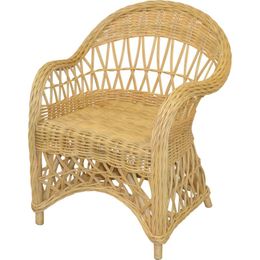 HOFMANN LIVING AND MORE Relaxsessel Handgeflochten beige B/H/T: 65cm x 85cm x 65cm