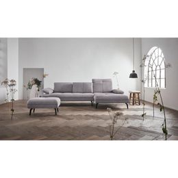 OTTO home Ecksofa &raquo;Stenlille Muktifunktionssofa, L-Form&laquo; incl. Sitztiefen-, Kopfteil- und Armteilverstellung grau Struktur weich (100% Polyester);