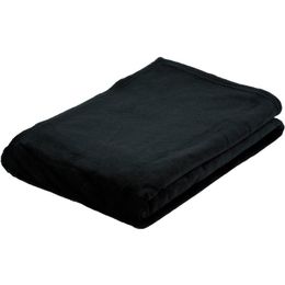 G&ouml;zze Wohndecke &raquo;Memphis&laquo; in tollen Unifarben, Kuscheldecke schwarz Polyester B/L: 180cm x 220cm