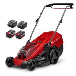 Einhell Akkurasenm&auml;her &raquo;GE-CM 36/43 Li M (2x4,0Ah)&laquo; 2x4,0Ah rot 3-fach h&ouml;henverstellbarer F&uuml;hrungsholm