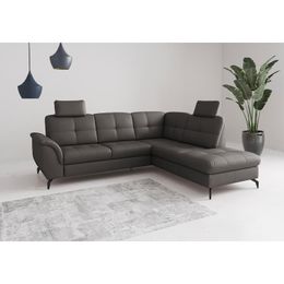 Sit & More sit&more Ecksofa &raquo;Zora&laquo; B/H/T: 212cm, NaturLEDER Stoff, Ottomane rechts, ohne Bett,ohne Bettkasten