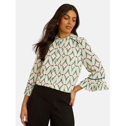 Love & Roses Bluse Damen Gr&ouml;&szlig;e L hellbeige / jade / schwarz