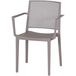 siena GARDEN Gartensessel &raquo;Square 2er Set Stapelsessel taupe&laquo; Set, 2 Stk. tlg. Gestell, Polypropylen/Glasfaser grau B/H/T: 57cm x 81cm x 56cm