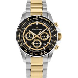 Jacques Lemans Herren Quarzuhr &raquo;Liverpool&laquo; Armbanduhr, Herrenuhr, Edelstahlarmband, analog, Tag, Stoppfunktion gold Einheitsgr&ouml;&szlig;e