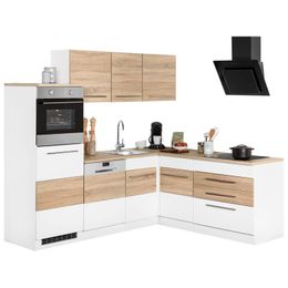 KOCHSTATION Winkelk&uuml;che &raquo;KS-Trient&laquo; Stellbreite 230x190 cm, wahlweise mit E-Ger&auml;ten, mit Arbeitsplatte wei&szlig; B/H/T: 230cm x 60cm, ohne E-Ger&auml;te