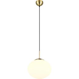 Trio Leuchten Pendelleuchte &raquo;FOMENTO, H&auml;ngelampe mit Glasschirm, exkl 1x E27 max 15W&laquo; E27 1 Stk. warmwei&szlig; - kaltwei&szlig; Glas H&auml;ngeleuchte H&ouml;he 150 cm, 