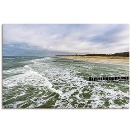 Artland Wandbild &raquo;Wellen Buhnen an der K&uuml;ste der Ostsee&laquo; 1 Stk. tlg. als Alubild, Leinwandbild, Poster, Wandaufkleber in verschied. Gr&ouml;&szlig;en B/H/T: 90cm x 60cm,