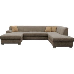 OTTO home Wohnlandschaft &raquo;Lolland 296 x 195 cm, modern, mit Steppungen, gem&uuml;tlich&laquo; mit Schlaffunktion, U-Form, aus Pet Friendly Bezug braun 100% 