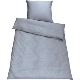 SETEX Bettw&auml;sche &raquo;Chambray&laquo; 2 Stk. in diversen Uni-T&ouml;nen blau Chambray, Obermaterial: 90% Baumwolle, 10% Polyester B/L: 135cm x 200cm, 1 Stk., 1 Stk.,