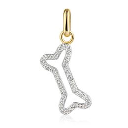 Firetti Damen Kettenanh&auml;nger &raquo;Schmuck Geschenk Gold 333 Halsschmuck Anh&auml;nger Knochen&laquo; mit Zirkonia (synth.) silber Gelbgold 333, 0,52 g