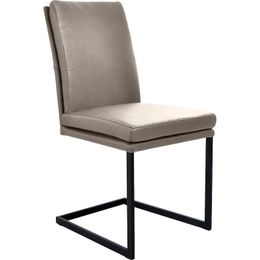 K+w Komfort & Wohnen K+W Komfort & Wohnen Esszimmerstuhl &raquo;Freischwinger&laquo; () stabiles Hochkantrohr, Untergestell in Edelstahloptik oder schwarz grau B/H/T: 47cm x 96cm x 