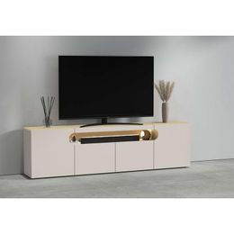 OTTO home Lowboard &raquo;REAL,Lowboard,TV-Kommode,TV-M&ouml;bel,TV-Bank&laquo; 1 Stk. tlg. Mit 4 T&uuml;ren, davon 2 abgerundet, die ein ovales offenes Fach bilden B/H/T: 
