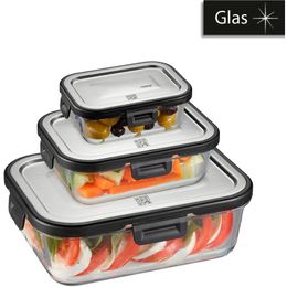 Gefu Frischhaltedose &raquo;MILO&laquo; rechteckig, platzsparend, auslaufsicher transparent Borosilikatglas, Edelstahl, Kunststoff B/H/L: 21cm x 7cm x 16cm