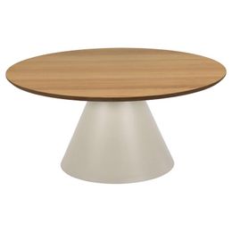 ACTONA GROUP Couchtisch &raquo;Soli&laquo; Rund Couchtisch, Tischplatte matt Eiche, S&auml;ule Gestell grau, &Oslash;65x43cm grau B/H/T: 85cm x 40cm x 85cm, &Oslash;85x40cm