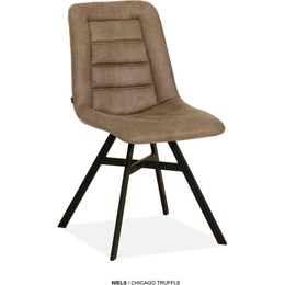 OMG Design Esszimmerstuhl &raquo;Niels&laquo; (Set) 2 Stk.Esszimmerstuhl, pflegeleichter Bezug braun Polyester B/H/T: 47cm x 88,5cm x 62,5cm, 2 Stk., Stoff 
