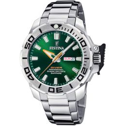 Festina Herren Taucheruhr &raquo;Diver Collection&laquo; Armbanduhr, Herrenuhr, Taucheruhr, Edelstahlarmband, Geschenkidee silber Einheitsgr&ouml;&szlig;e