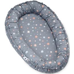 Julius Z&ouml;llner Kuschelnest &raquo;NIDO, Shiny Stars&laquo; Made in Germany grau Obermaterial: 100% Baumwolle. F&uuml;llung: 100% Polyester Einheitsgr&ouml;&szlig;e