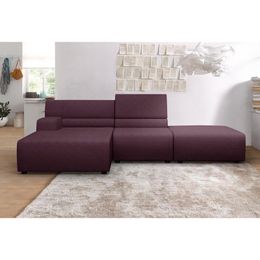 Egoitaliano Ecksofa &raquo;Babouche, Designsofa mit au&szlig;ergew&ouml;hnlichem Sitzkomfort zum Wohlf&uuml;hlen&laquo; lila 100% Polyester. Wasserabweisende Mikrofaser. B/H/T: 287cm x 80cm 