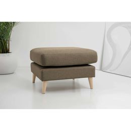 OTTO home Polsterhocker &raquo;MARSEILLE&laquo; Massivholzbeine Eiche, Landhausstil, Wellenunterfederung braun 100% Polyester B/H/T: 70cm x 47cm x 70cm, Struktur