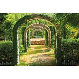 papermoon Fototapete &raquo;Pergola Garden&laquo; glatt bunt Vlies B/L: 3,5m x 2,6m, Bahnen: 4 Stk.