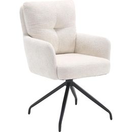Home Affaire Esszimmerstuhl &raquo;Valldemossa&laquo; (Set) 2 Stk.pflegeleichter Boucle Bezug, mit schwarzen Metallbeinen, Breite 60 cm beige B/H/T: 60cm x 92cm x