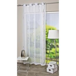 Home Wohnideen Gardine &raquo;LOOPY&laquo; &Ouml;sen 1 Stk. tlg. HxB: 245x140, &Ouml;senschal mit Silberdruck silber Voile, Polyester 245cm, &Ouml;sen, 140cm