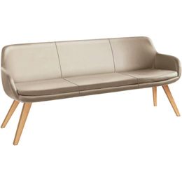 Musterring Essbank &raquo;Tavia&laquo; Stativgestell aus Eiche bianco massiv, Breite 180, 200 oder 220 cm beige 100% PES B/H/T: 180cm x 87cm x 66cm, Echtleder