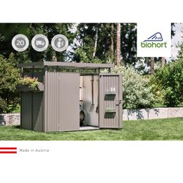 BioHort Mehrzweckschrank &raquo;Romeo Gr. M high, verschiedene Farben&laquo; 132x57x181 cm, der ideale Terrassenschrank aus Metall grau Stahl B/H/T: 132cm x 181cm x 57cm